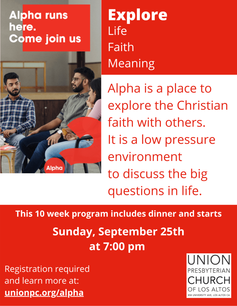 Alpha Course – Union Presbyterian Church of Los Altos